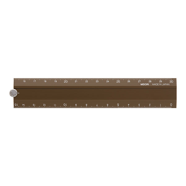 Midori Aluminum Multi Ruler - Brown - 30 cm – Bunbougu