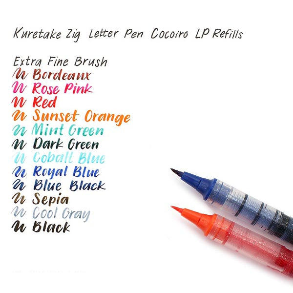 Kuretake Zig Cocoiro Letter Pen Refill - Extra Fine Brush – Bunbougu