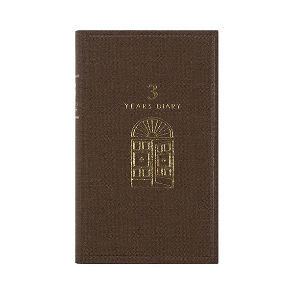Midori 3 Years Diary - Door Design - Brown – Bunbougu