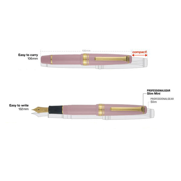 Sailor Pro Gear Slim Mini Fountain Pen - Taupe - 14k Gold - Medium Fin ...