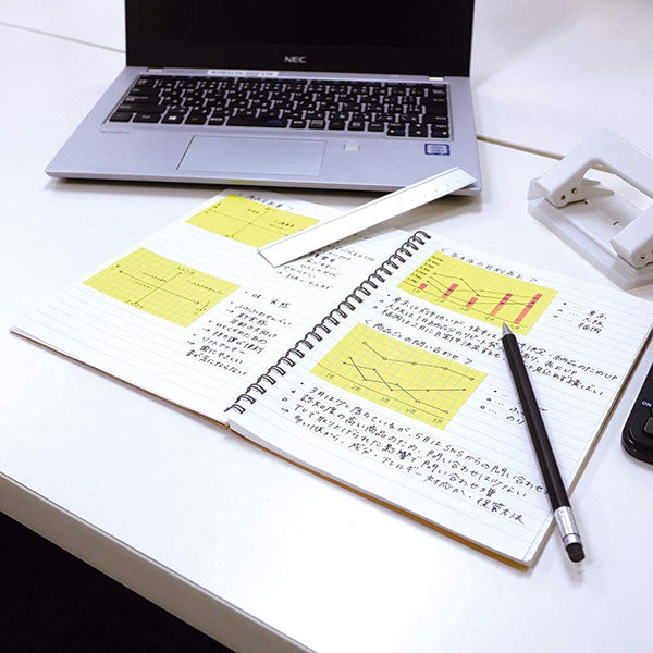 Yamato Memo Sticky Notes - Dispenser with Cutter - Fluorescent Paper ...
